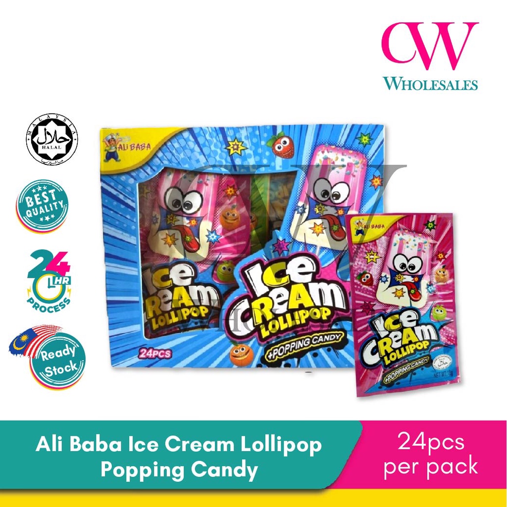 Ali Baba Ice Cream Lollipop Popping Candy 24pcs | Shopee Malaysia