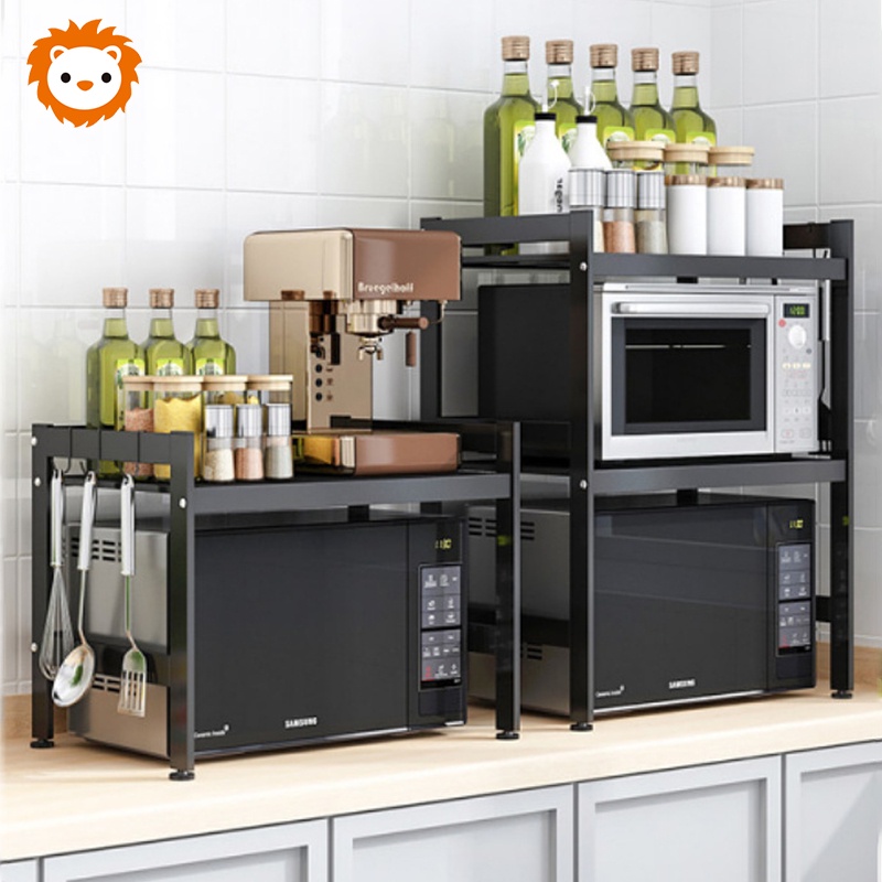 Microwave Rack Oven Rack Kitchen Rack Stainless Steel Storage Rack Rak ...