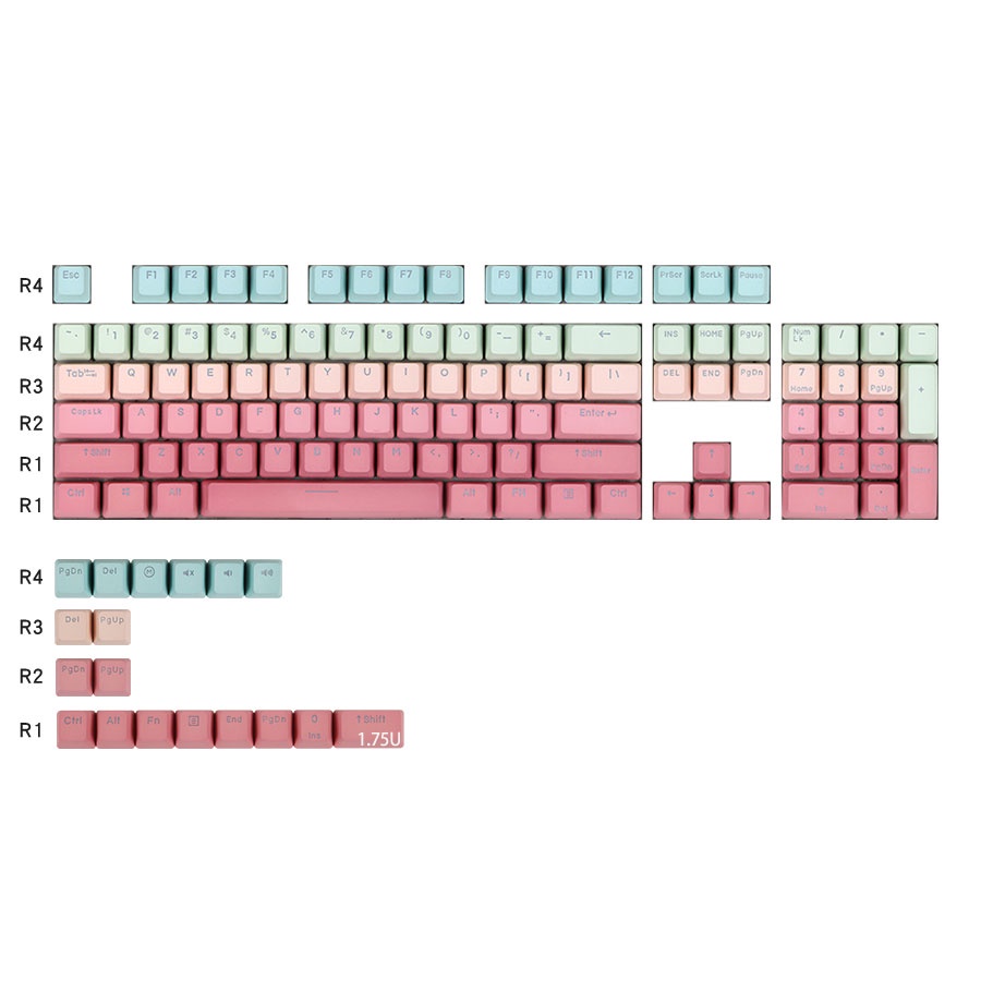 【JKDK】polar day PBT keycaps font transmits light OEM profile gray and ...