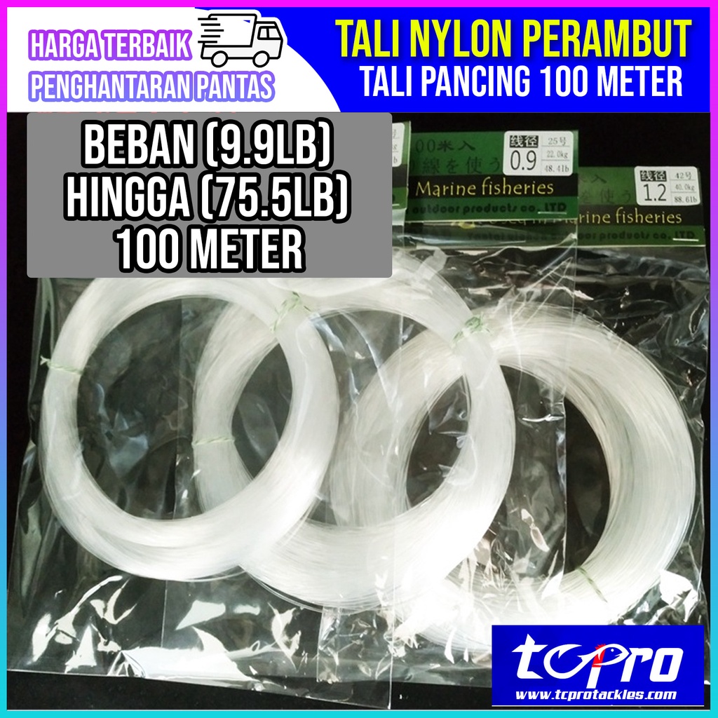 Tali Pancing Perambut 100 Meter Nylon Apollo Fishing Line 5lbs 100lbs ...