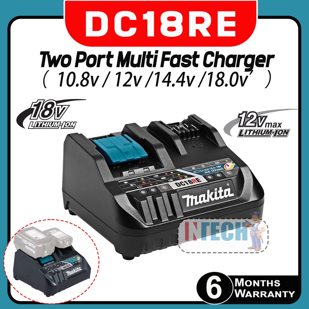 MAKITA DC18RE 10.8V/12V CXT - 14.4/18V LXT LI-ION DUAL / TWO PORT FAST ...