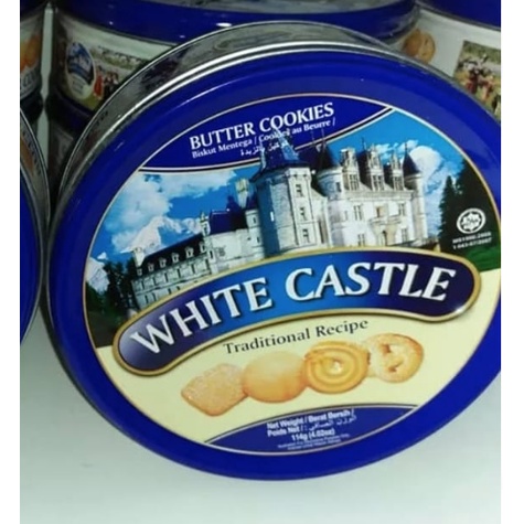 Wedding Door Gift White Castle 90g (48 tin) / Royal Classic Butter Cookies 80g (48 tin) / White ...