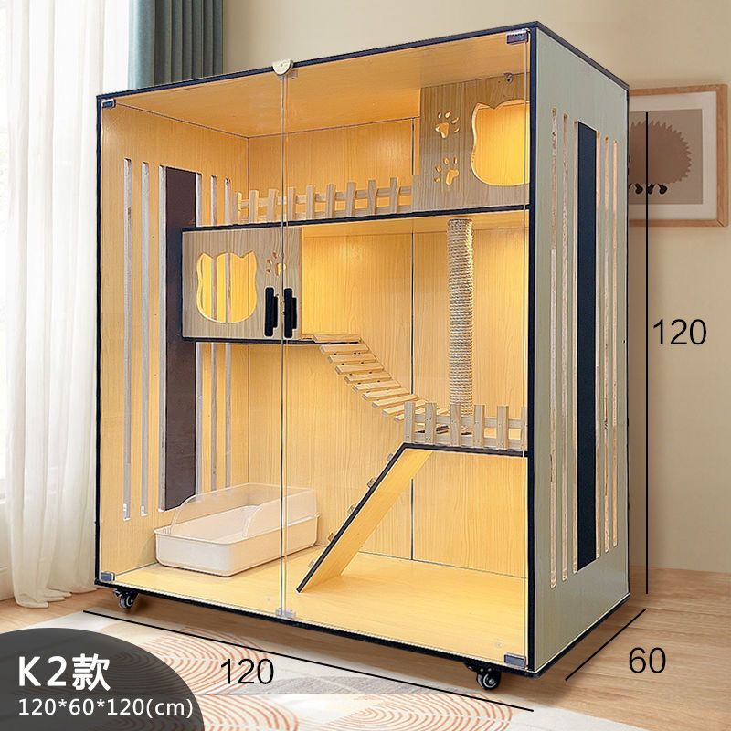 Cat Villa Solid Wood Cat Cage Cat House Home Cat Nest Display Cabinet