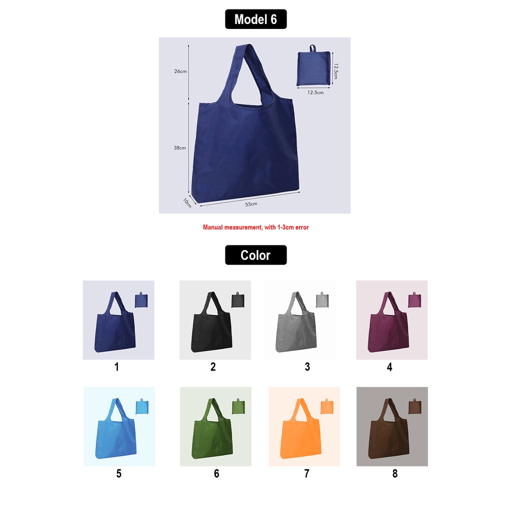 Foldable Storage Handy Shopping Grocery Bag Convenient Travel Tote ...