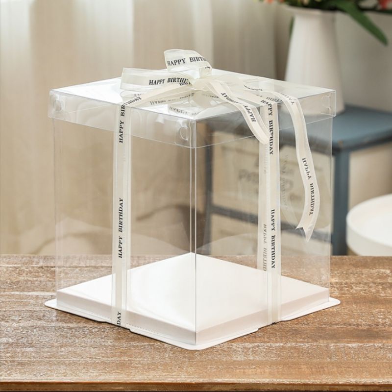 6"/8"/10"/12" 2Tier Transparent Cake Box 2 Tier Kotak Kek Kotak ...