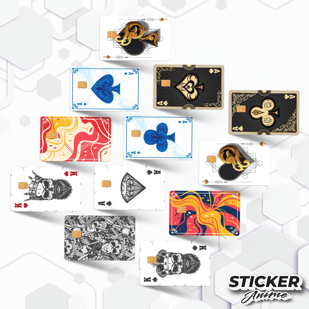 Sticker Anime Poker Spade Love Stiker Card Cover ATM Bank Debit Credit ...