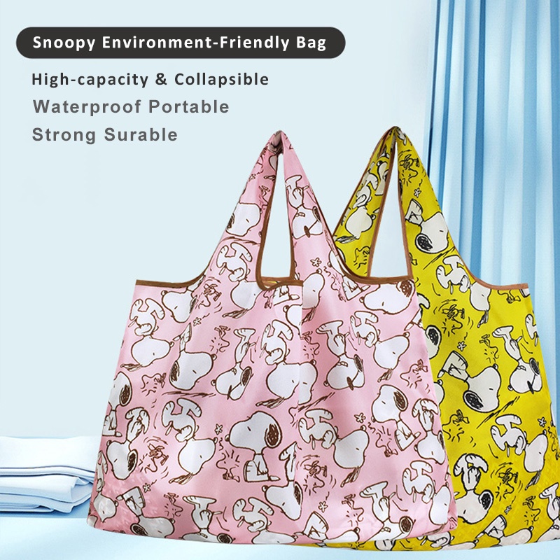 Foldable Recycling Bag Cute Cartoon Snoopy Can Bear 20kg Waterproof ...
