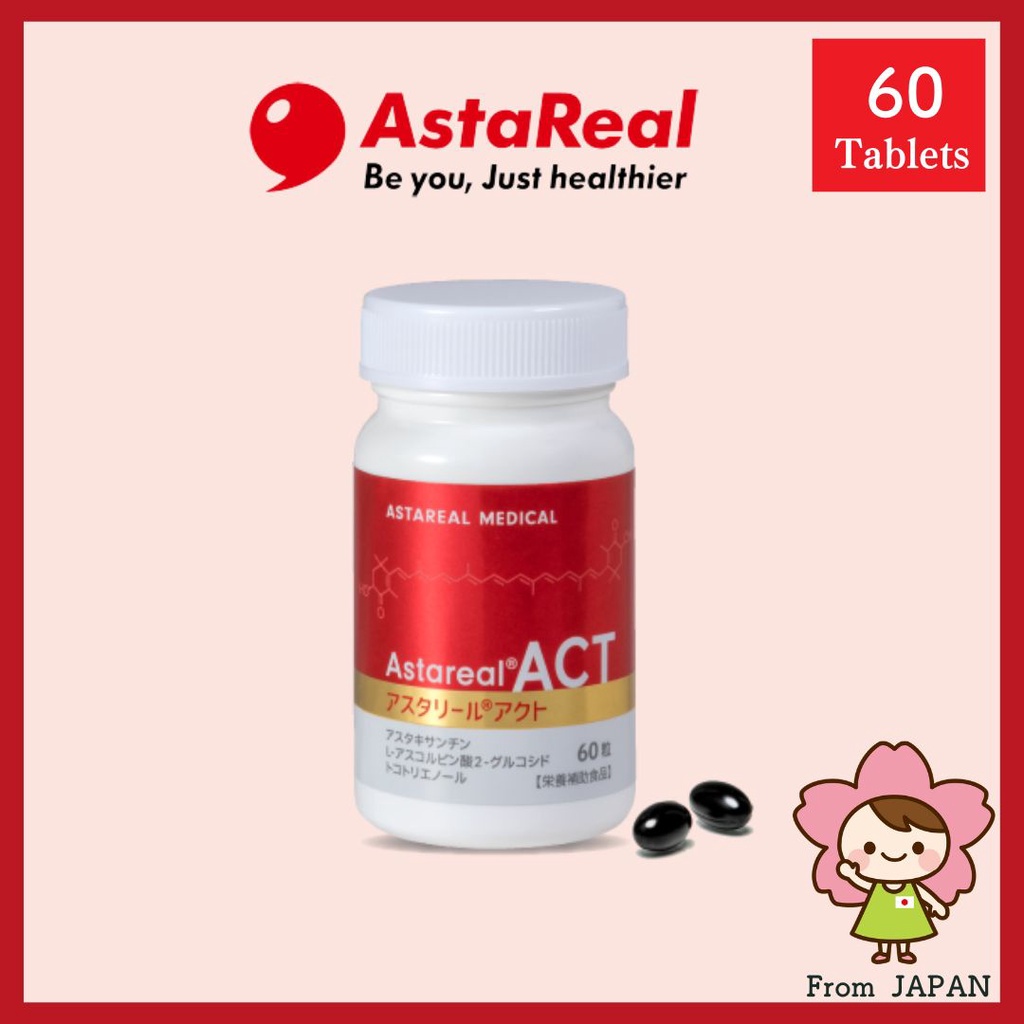 AstaReal ACT (385mg×60Tablets) Astaxanthin Supplement, Anti-aging 虾青素补充剂 [Ship From Japan ...