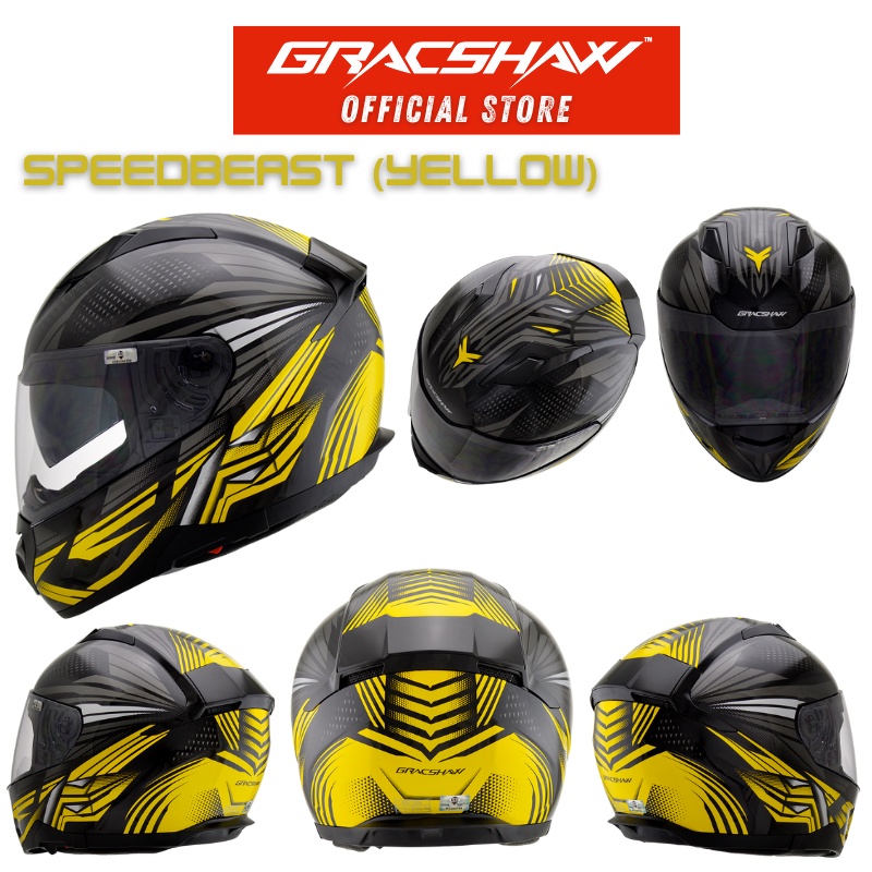 Gracshaw Full Face Helmet Grandio G9200 Build in Photochromic Visor ...
