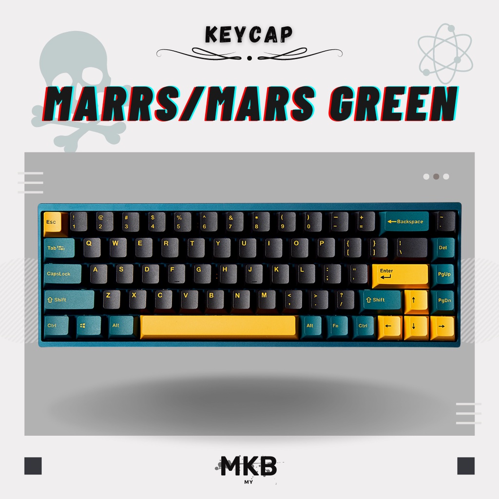 MKB Mars Green PBT Double Shot Cherry Profile Keycap Set for Mechanical ...