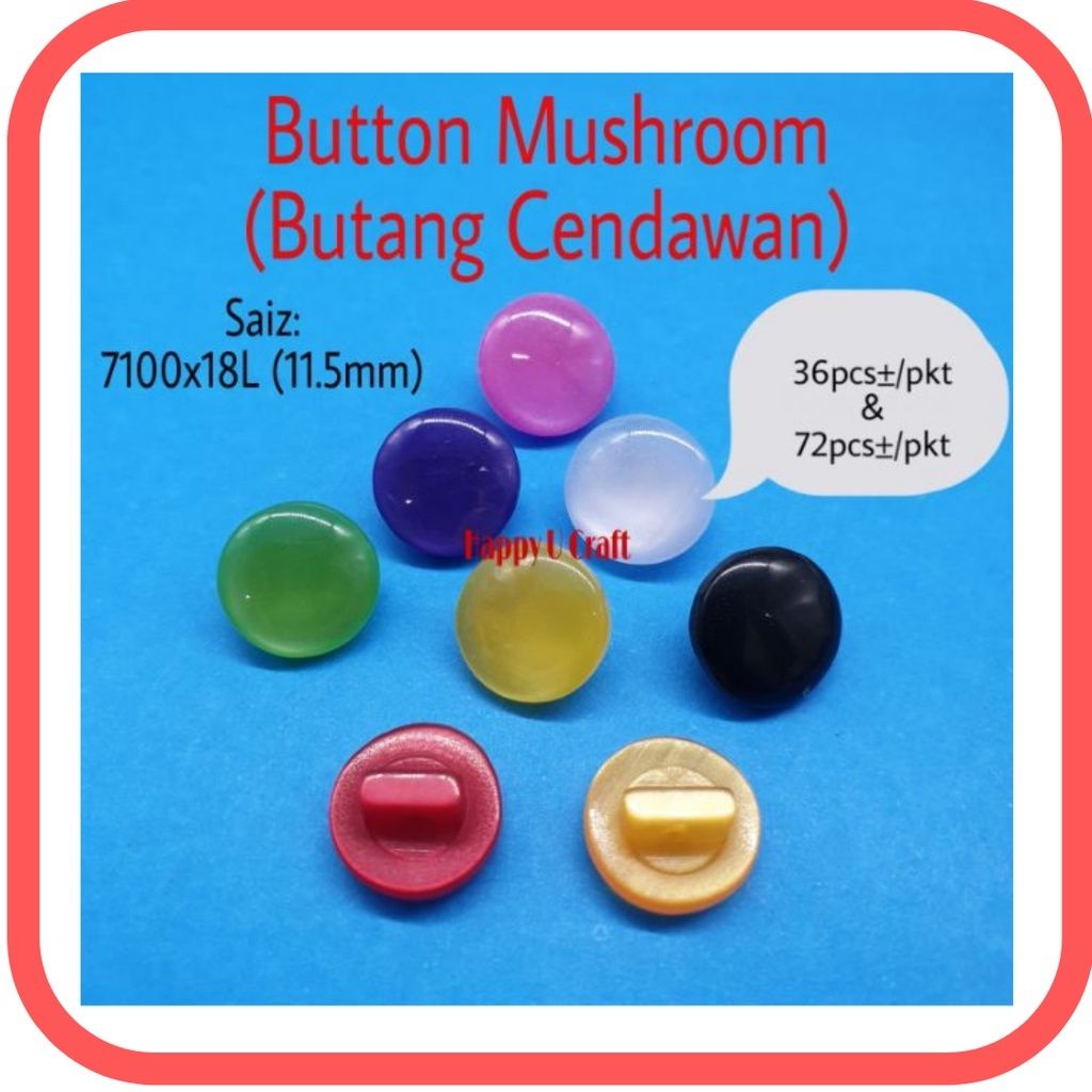 (36pcs±/pkt & 72pcs±/pkt) Button Mushroom/ Butang Cendawan | Shopee ...