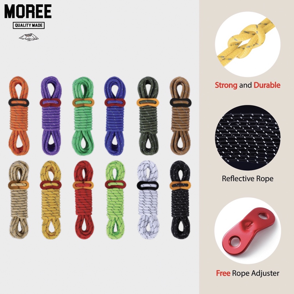 Camping Rope Reflective Paracord Rope 4 meters 4mm Outdoor Flysheet ...