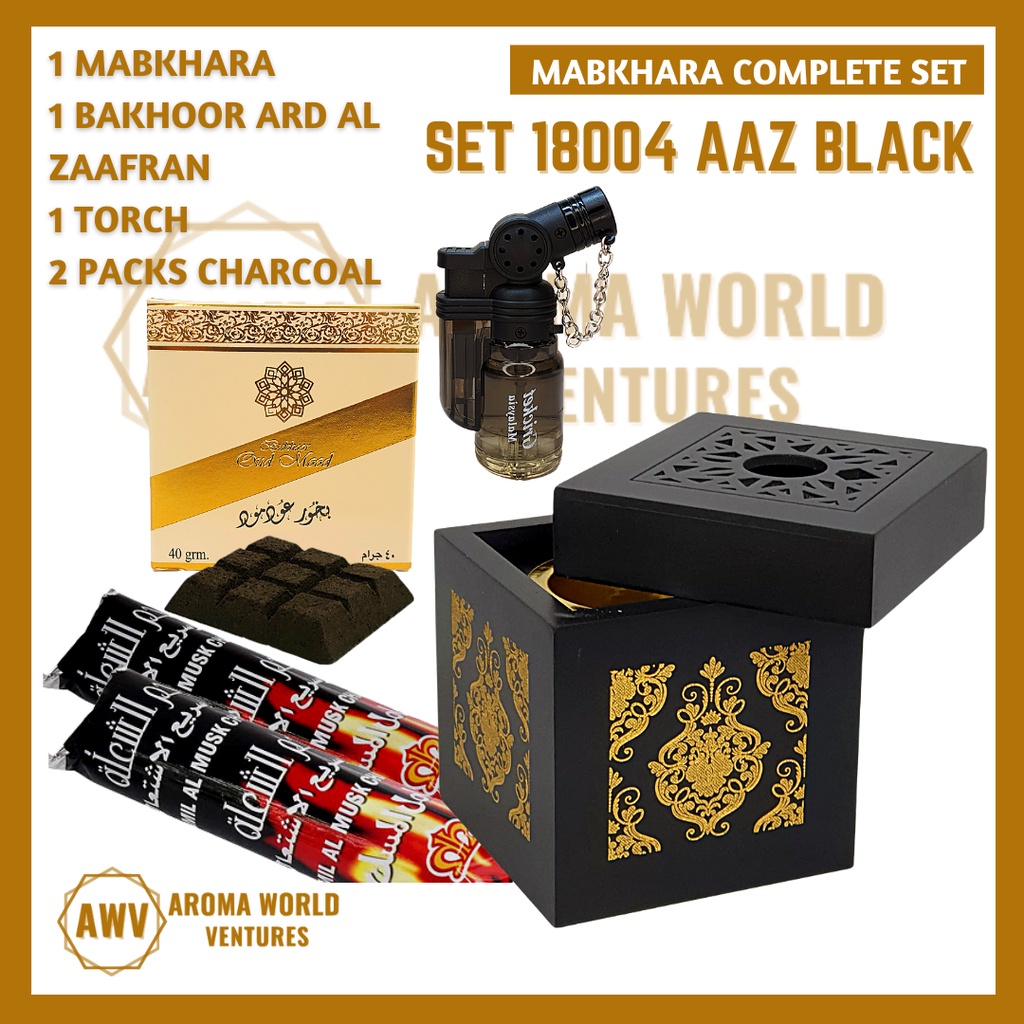 Set 18004 BLACK & WHITE/Single Mabkhara And Full Set, In Sets Include ...