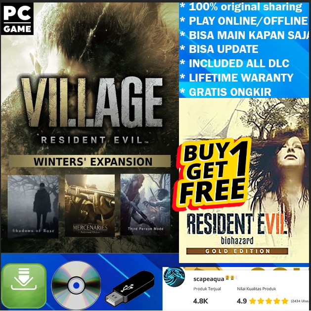 Re8 RESIDENT EVIL Village Delux + Dlc winters Expansion + Re 7 | Shopee ...
