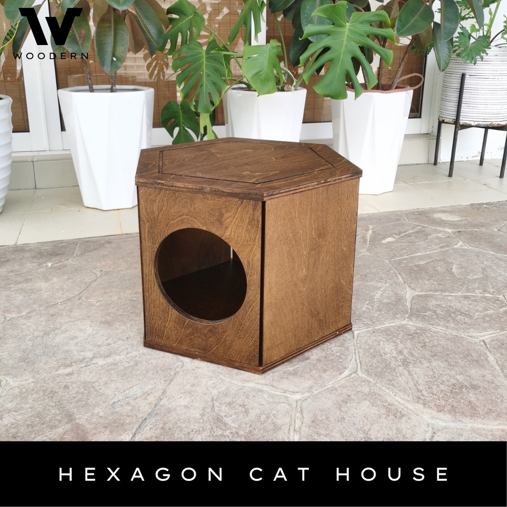 Hexagon Cat House Pet House Rumah Kucing Segi Enam | Shopee Malaysia