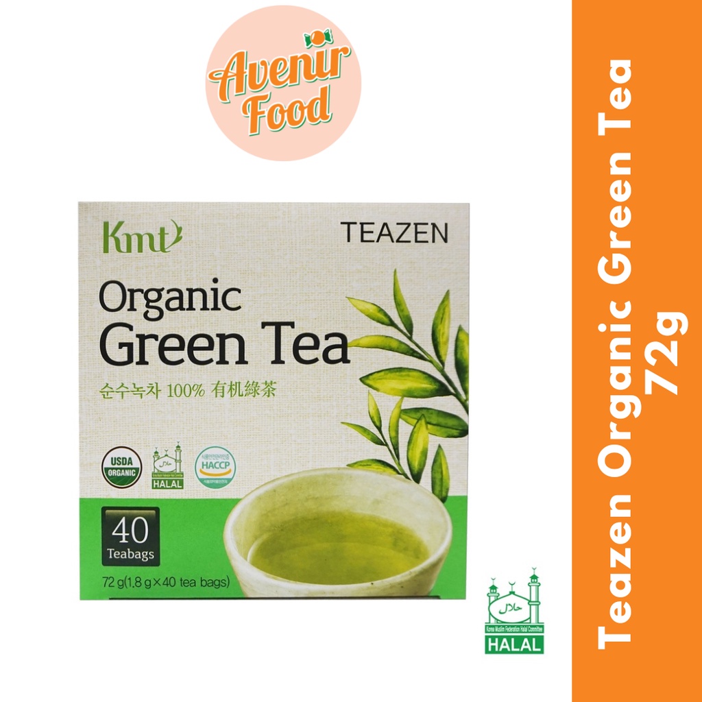 TEAZEN Organic Green Tea (1.8g x 40 Tea Bags, HALAL) 韩国有机绿茶 | Shopee ...