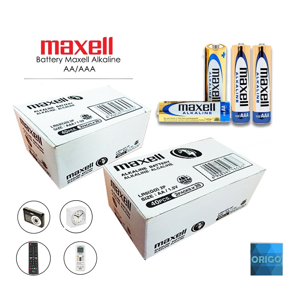 Maxell Alkaline AA / AAA (1Box - 40Pcs) Battery - 100% Original ...