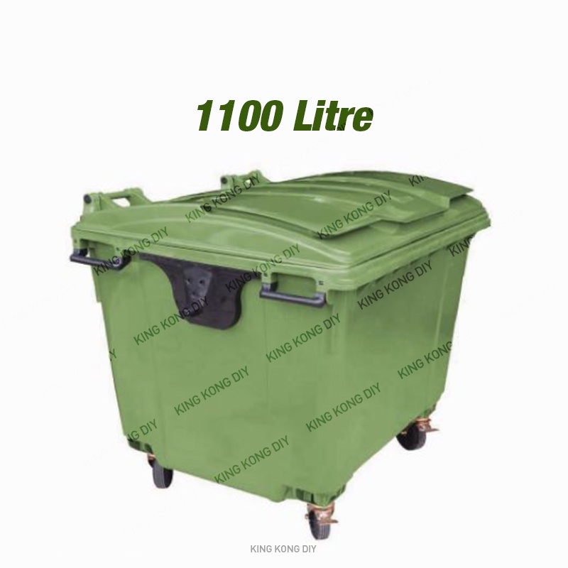 [ KL & Selangor ONLY ] 660L 1100L Green Bandaraya Mobile Garbage Bin ...