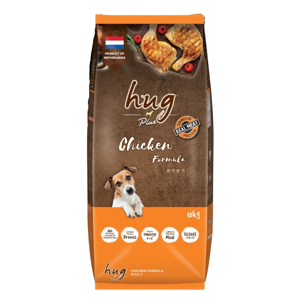 Hug Plus Dog Dry Food 15kg-Dog Food ( Chicken , Lamb , Salmon , Turkey ...
