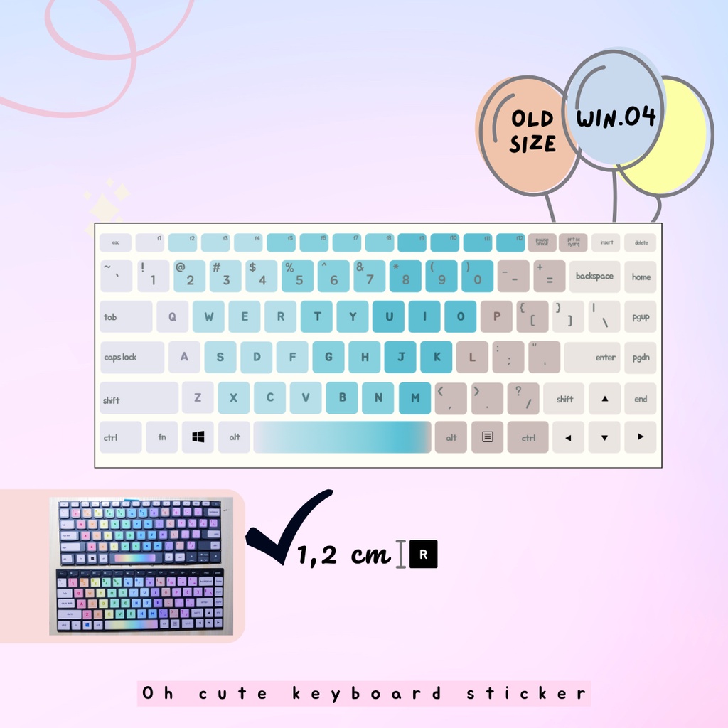 Qwerty Keyboard Sticker for Windows Aesthetic Palette Color Vinyl ...