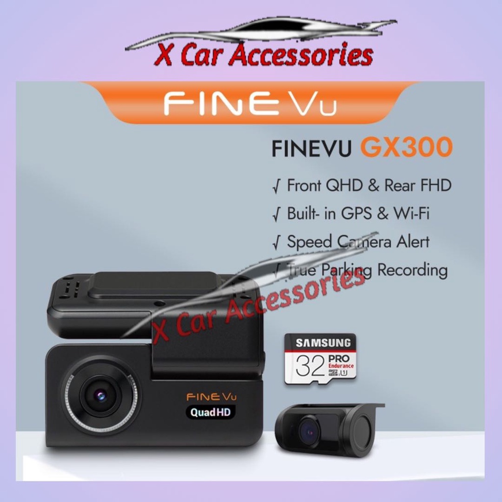 FineVu GX300 2 Channel︱Front 2K QHD︱Rear Full HD︱WiFi︱GPS | Shopee Malaysia