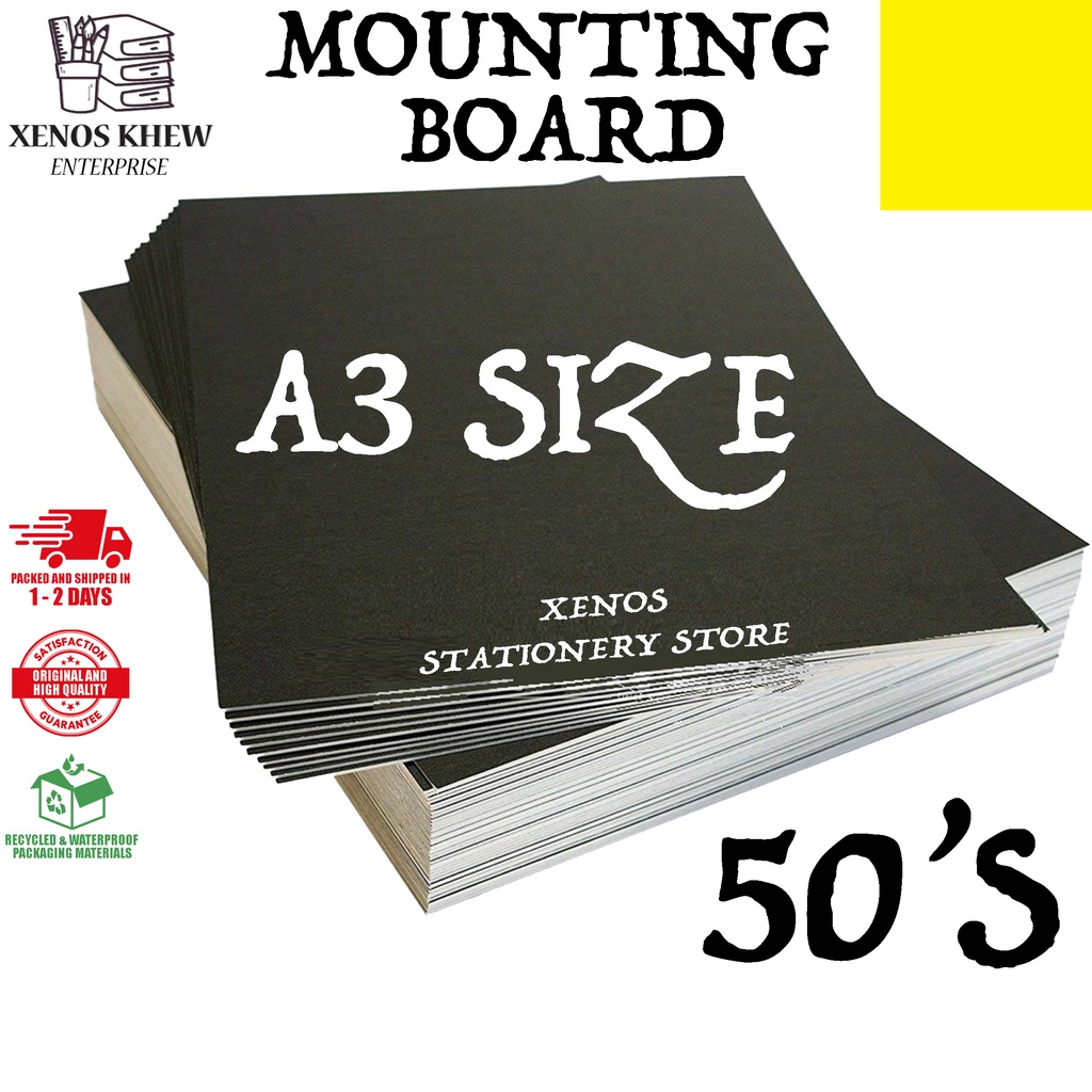 A3 MOUNTING BOARD BLACK 50'S (READY STOCK) | Shopee Malaysia