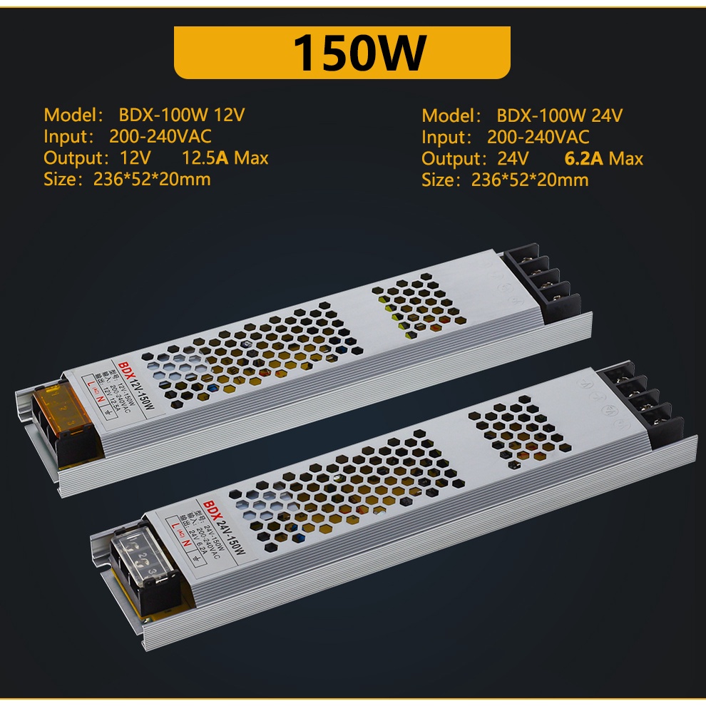 🔥IN Stock🔥Ultra Thin Power Supply DC12V 24V 60W 100W 150W 200W 300W 400W Lighting Transformers ...