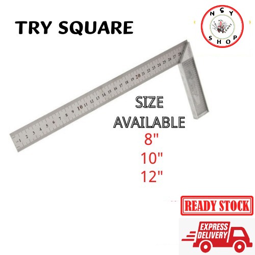 Pembaris L Tukang/Try Square Stainless Steel L Ruler / Sesiku L ...