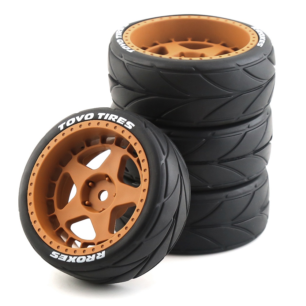 4Pcs Rubber Tire Wheel Tyre For Tamiya TT01 TT01E TT02 TT02B XV01 TA06 ...
