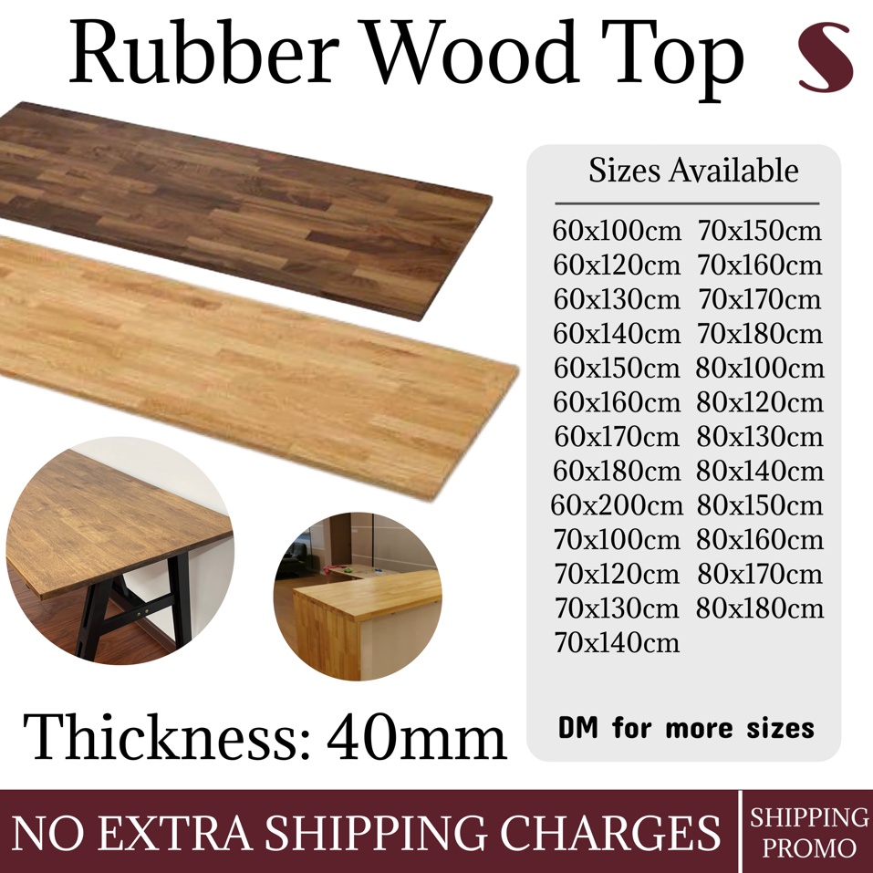 𝗦𝗛𝗜𝗣𝗣𝗜𝗡𝗚 𝗜𝗡𝗖𝗟𝗨𝗗𝗘𝗗!! 40MM Rubber Wood Top for replacing table top office ...