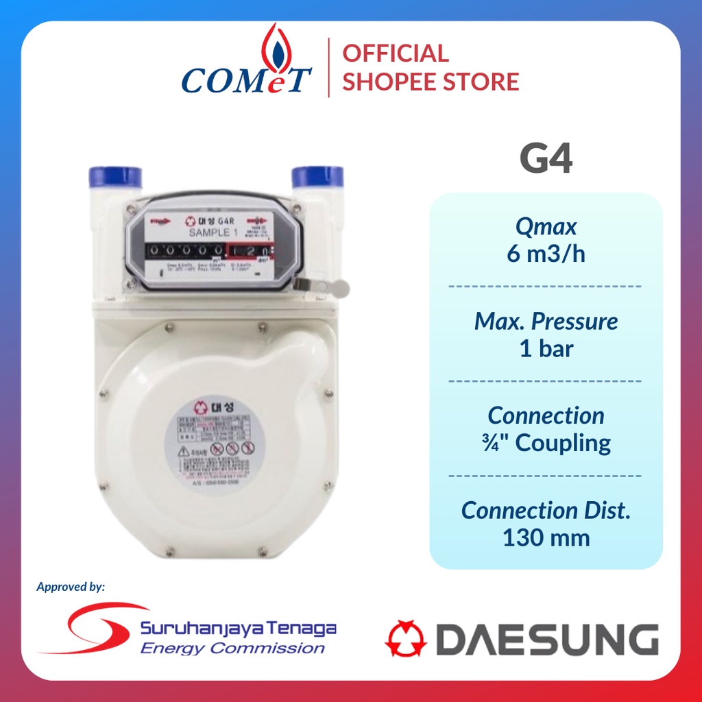 DAESUNG Diaphragm Gas Meter G4 for LPG / NG | Shopee Malaysia