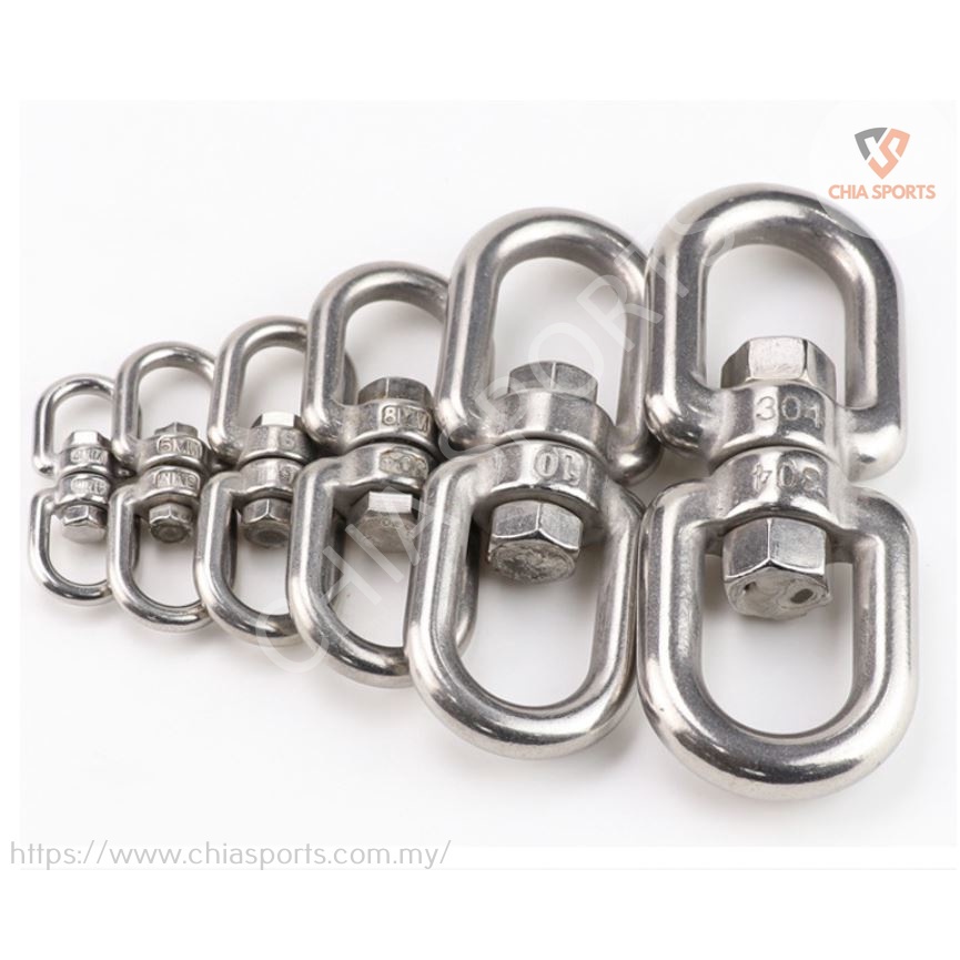 Stainless Steel 304 Double Swivel Eye Hook M4 M5 M6 M8 Shackle Chain ...