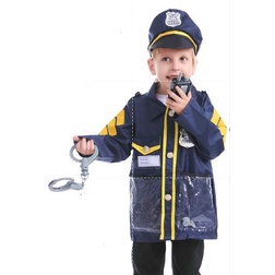 Policeman Kids Boys Costume Set Police Officer Costume Cosplay Uniform ...
