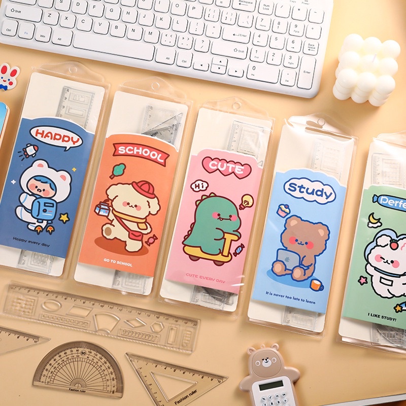 1 Set of 4 Rulers 4 in 1 / Cute Aesthetic Plastic Ruler | Shopee Malaysia