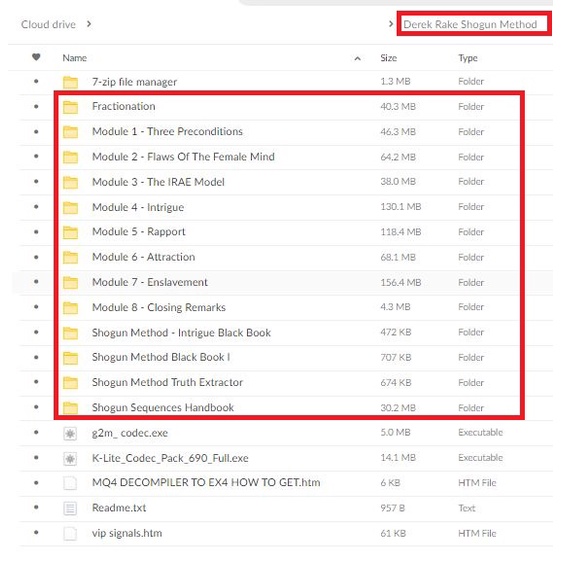 Derek Rake Shogun Method (Total size: 718.7 MB Contains: 17 folders 90 ...
