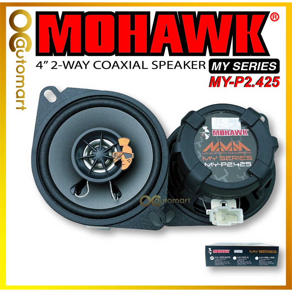MOHAWK MY Series 4"Inch 2-Way Coaxial Speaker Plug & Play Spk Kereta ...