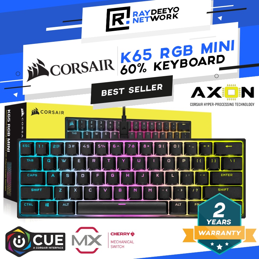 CORSAIR K65 RGB MINI RGB Gaming Mechanical Keyboard [60% Layout/Powered ...
