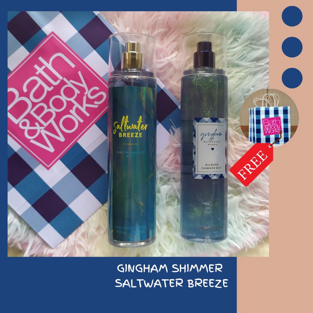 Gingham Shimmer Saltwater Breeze Bath and Body Works Perfume Body Mist ...