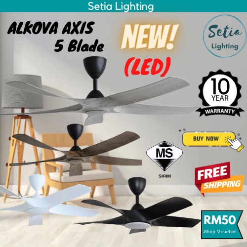 Alpha Alkova AXIS Ceiling Fan 56" DC Motor 5 blade with remote designer ...