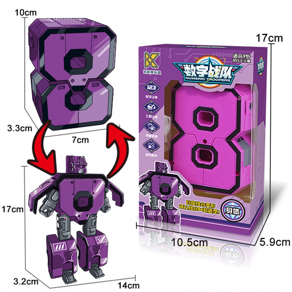 10 Kinds Number Transformers GUDI Educational Assemble Robots ...
