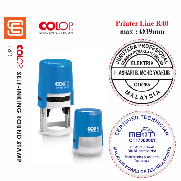 COLOP ROUND STAMP R12 R17 R24 R30 R40 R45 R50 | CUSTOM MADE RUBBER STAMP | ROUND COP | COP BULAT ...