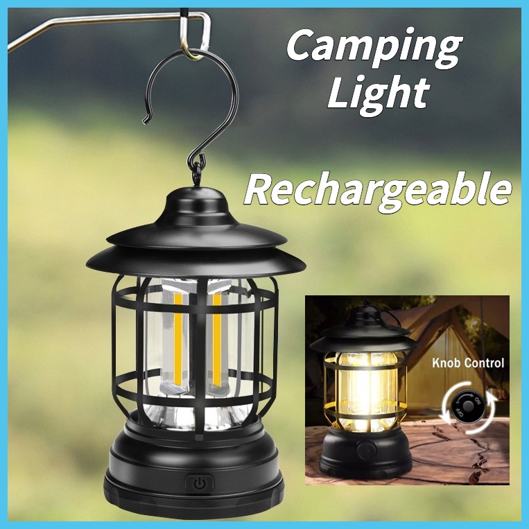 Outdoor Light Camping Lamp Adjustable Light Camping LED Vintage Lantern ...