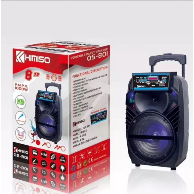KIMISO QS-801/815 Portable Wireless Bluetooth Party Speaker with MIC ...