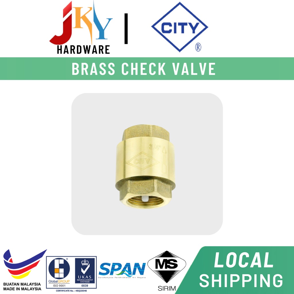 CITY BRASS VERTICAL SPRING CHECK VALVE / NON RETURN VALVE ,1/2" - 15MM ...