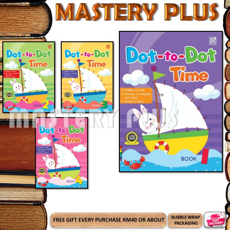 Dot to Dot Time -Pre-writing Colouring Learning Book for Children/ Buku ...