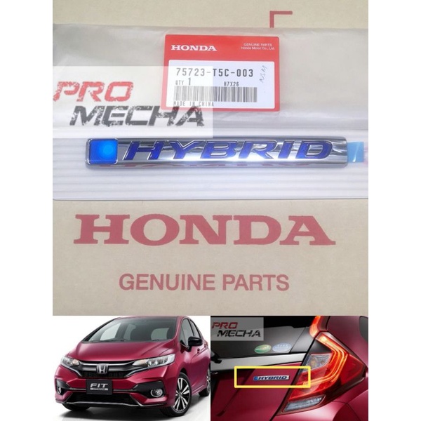 ORIGINAL HONDA JAZZ GK5, HRV HYBRID REAR BONNET EMBLEM HYBRID LOGO ...