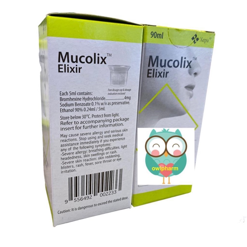 Mucolix Bromhexine Hydrochloride 4mg/5ml Elixir For Stubborn Phlegm Chesty Cough | Shopee Malaysia