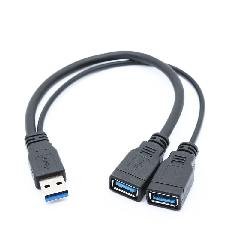 USB 3.0 A 1 Male To 2 Dual USB Female Data Hub Power Adapter Y Splitter ...