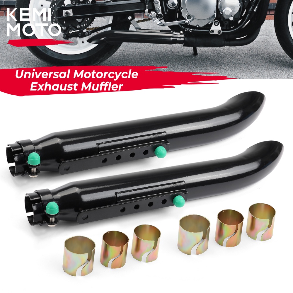 KEMIMOTO Motorcycle Universal Exhaust Pipe for Cafe Racer Exhaust ...