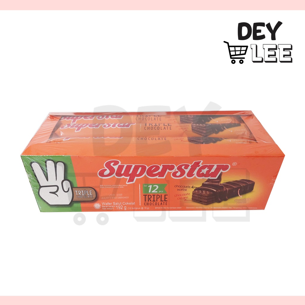 Superstar Chocolate Wafers 1 box contains 12 pcs Triple Chocolate ...